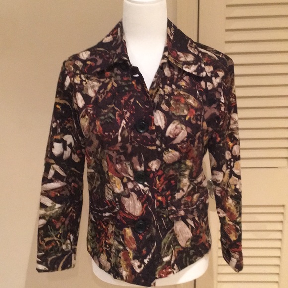Chico's | Jackets & Coats | Beautiful Fall Foliage Color Print Cotton ...